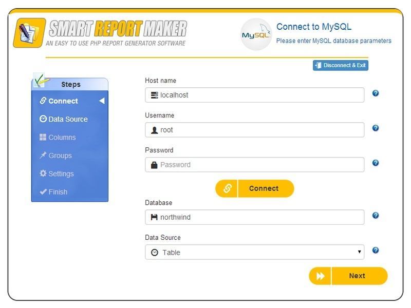 Mysql Report Generator Docs